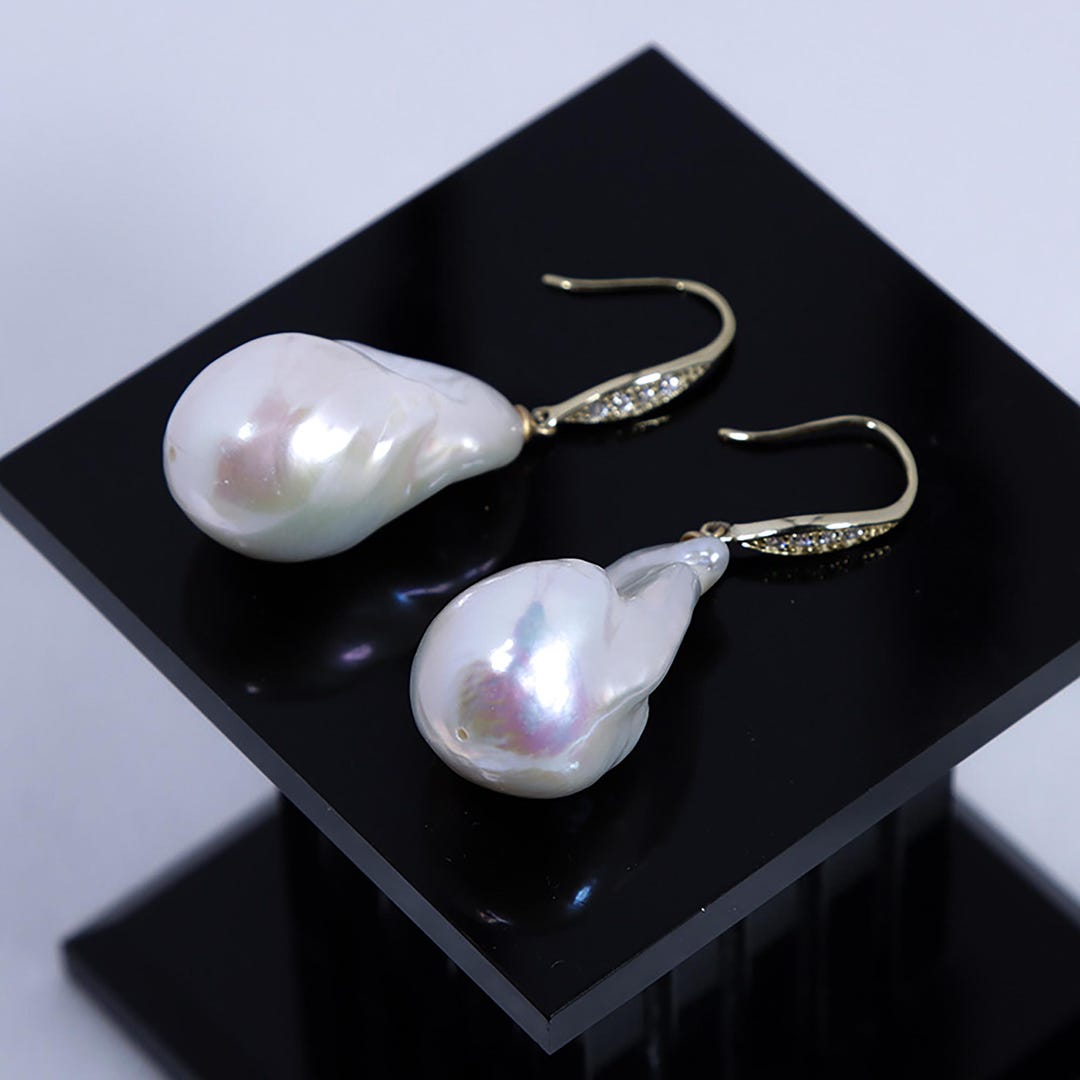 Vintage Baroque Fishtail Natural Freshwater Pearl Earrings S925sterling ...