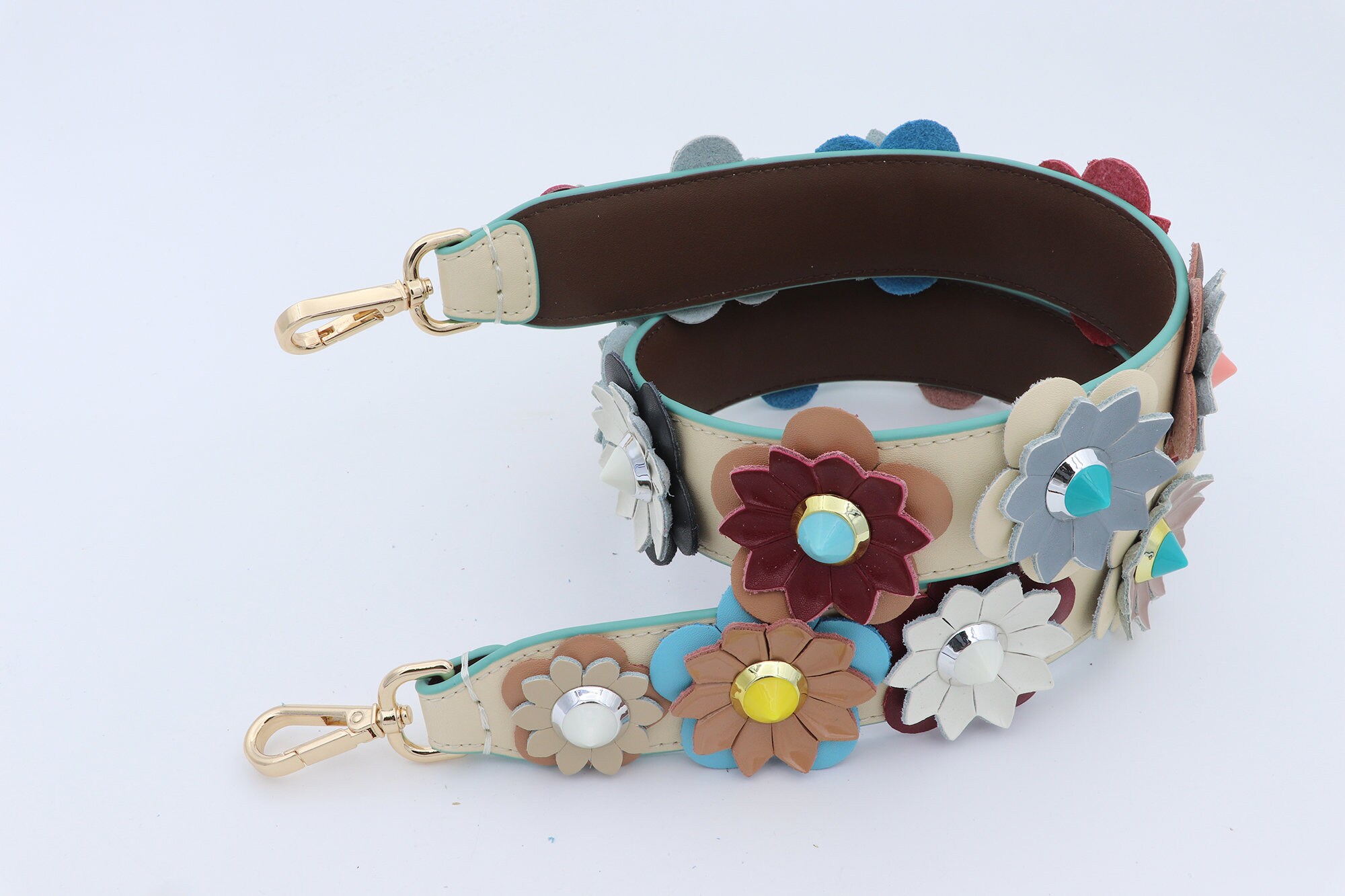 Cowhide Leather Flower Strap Shoulder Bag Strap Crossbody Bag Strap - Etsy