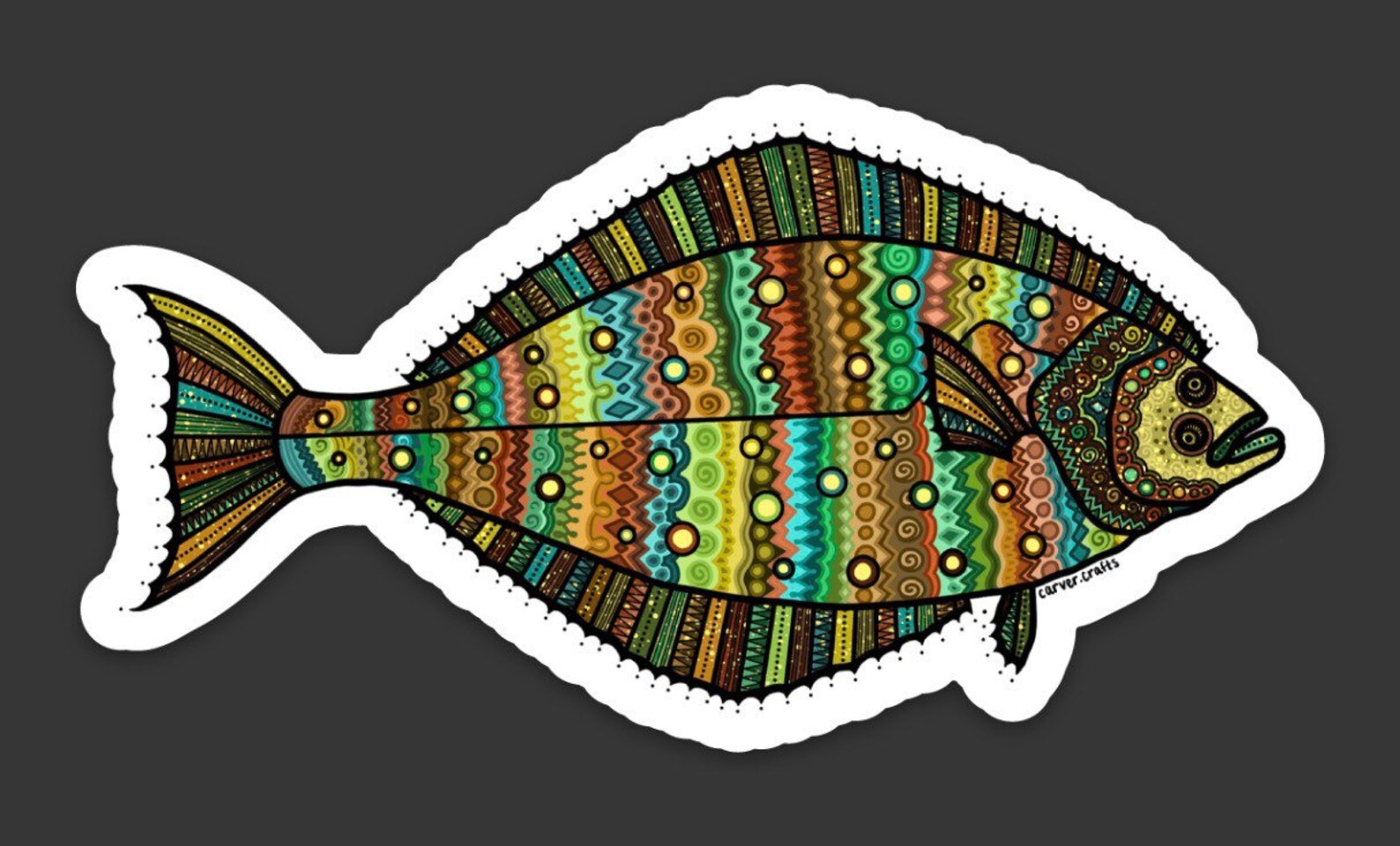 Halibut Fish Sticker | Etsy