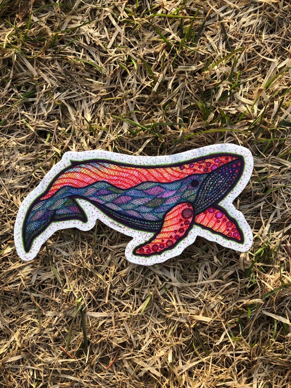 Rainbow Humpback Whale Sticker | Etsy