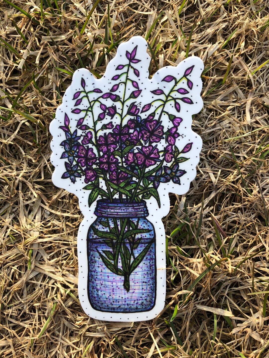 Fireweed Mason Jar Sticker - Etsy