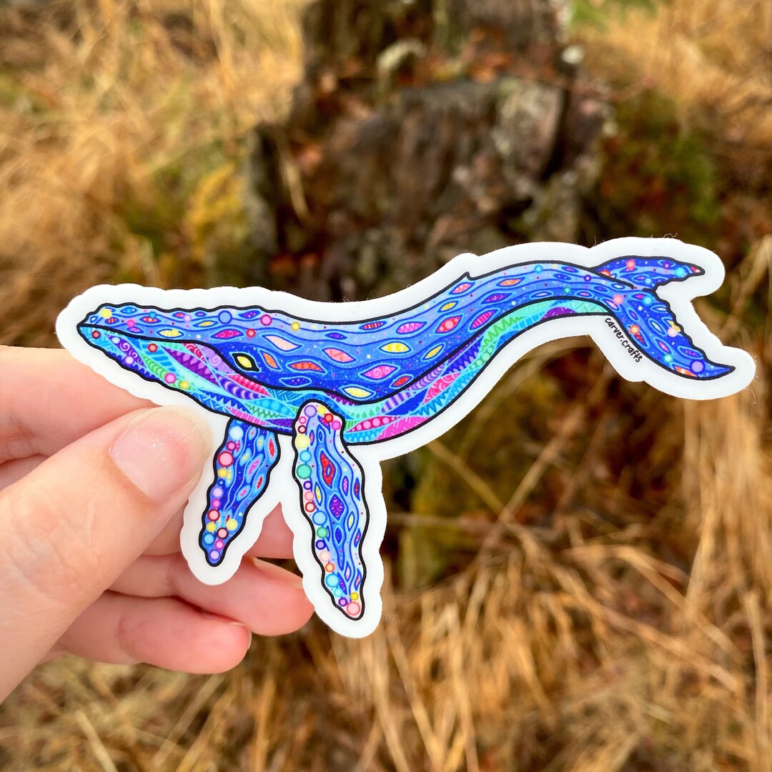 Colorful Whale Sticker - Etsy