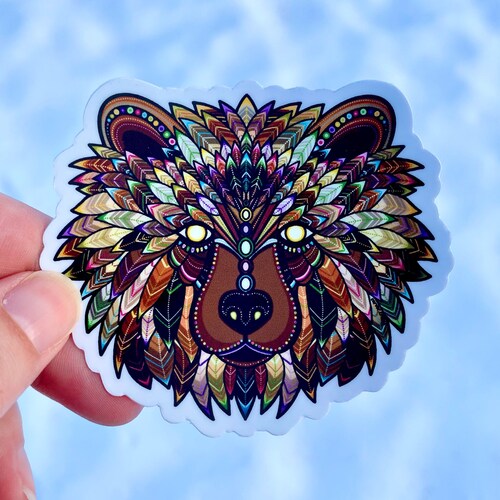 Nature Bear Vinyl Sticker - Etsy