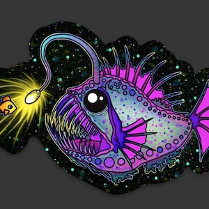 Angler Fish Sticker - Etsy