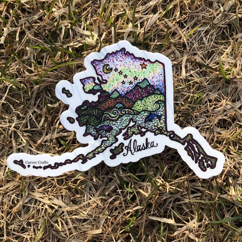 Nanuq in Blue Alaska Native Inupiaq Art Sticker | Etsy