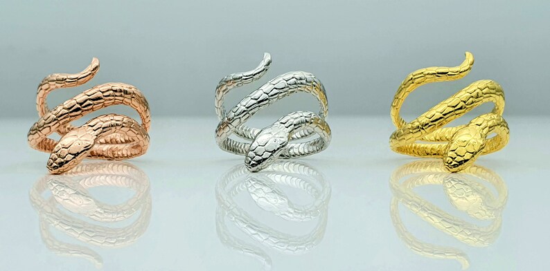 Snake Ring Animal Ring Silver 925 Silver Plated Gold - Etsy