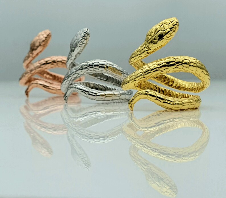 Snake Ring Animal Ring Silver 925 Silver Plated Gold - Etsy