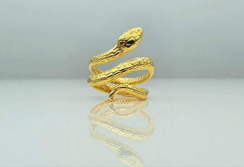 Snake Ring Animal Ring Silver 925 Silver Plated Gold - Etsy