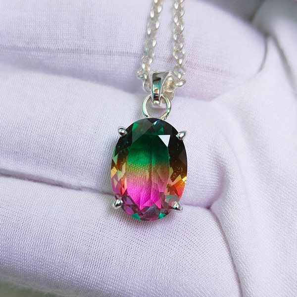 Watermelon Tourmaline Pendant - Etsy