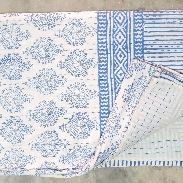 Block Print Indian Bedspread - Etsy