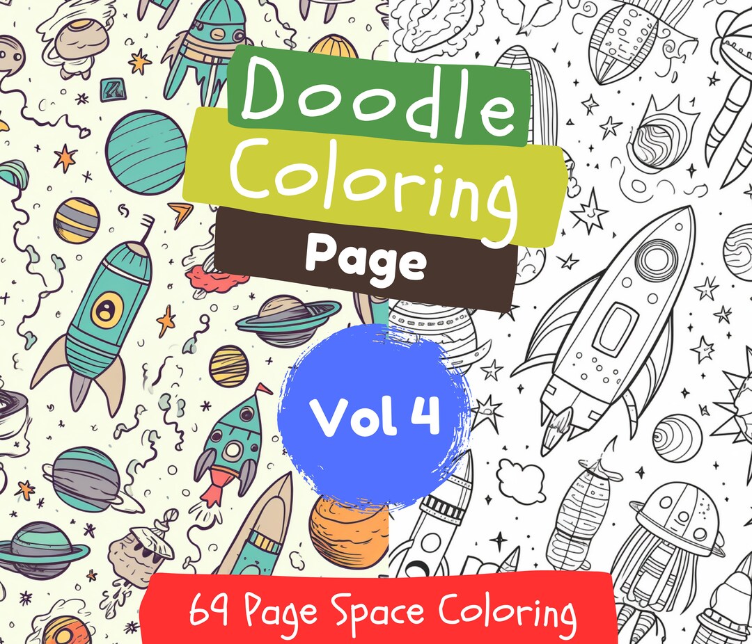 69 Space Doodle Coloring Page, Printable Coloring Pages, Cosmic ...
