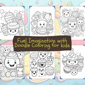 51 Food Doodle Cute Coloring Pages for Kids, Printable Coloring Pages ...