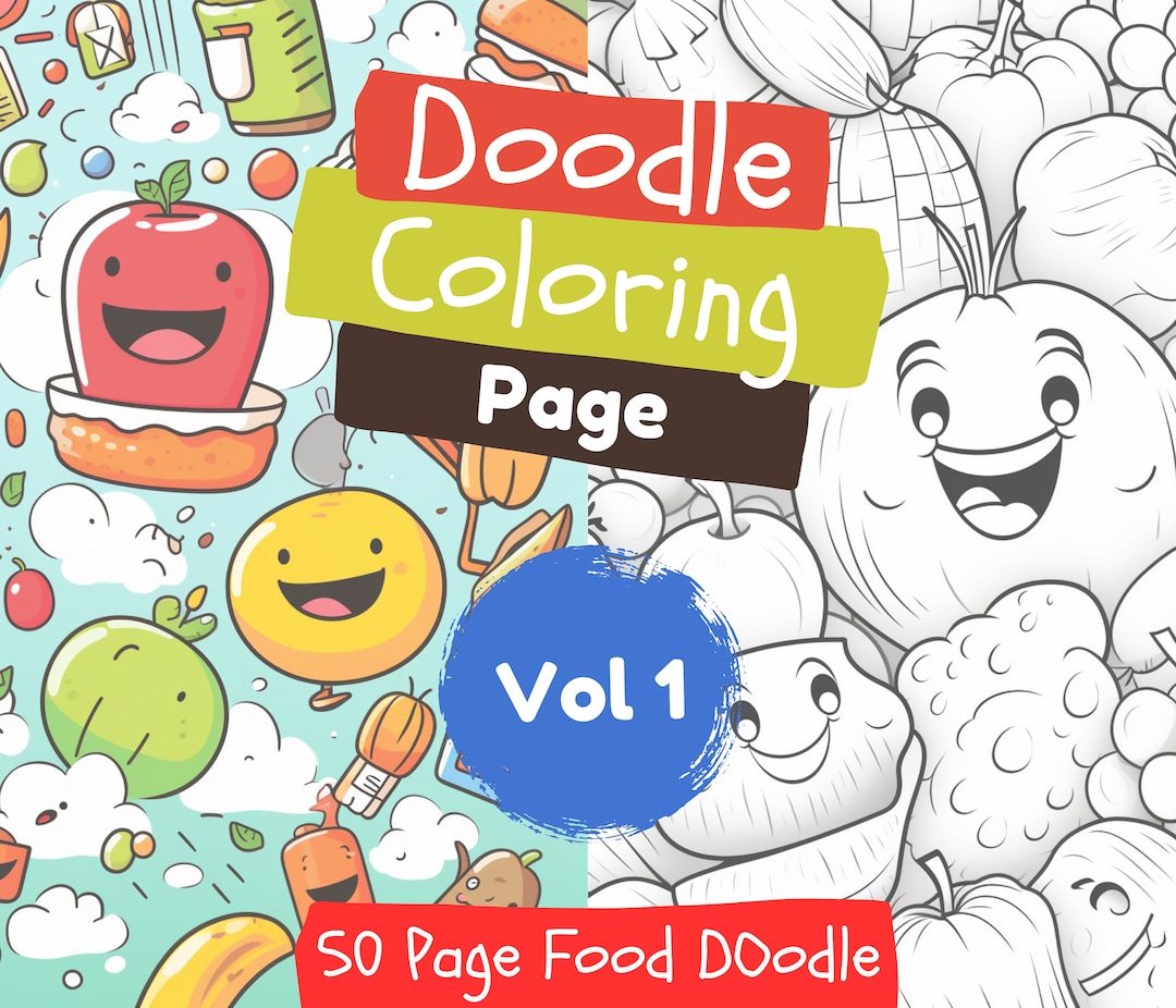 51 Food Doodle Cute Coloring Pages for Kids, Printable Coloring Pages ...