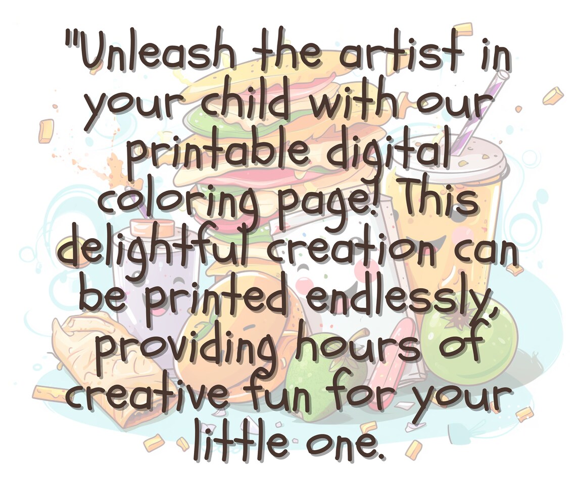 51 Food Doodle Cute Coloring Pages for Kids, Printable Coloring Pages ...