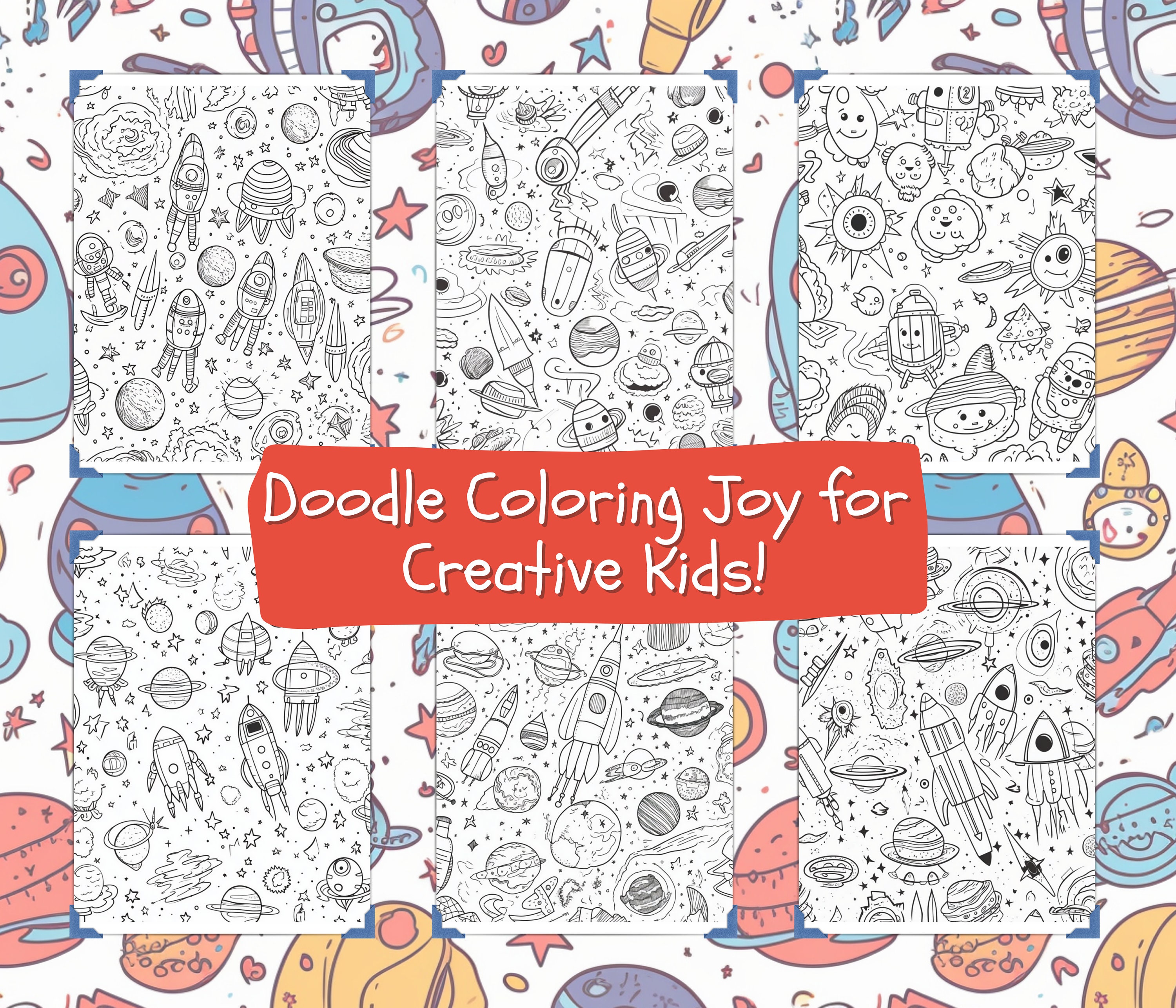 69 Space Doodle Coloring Page, Printable Coloring Pages, Cosmic ...