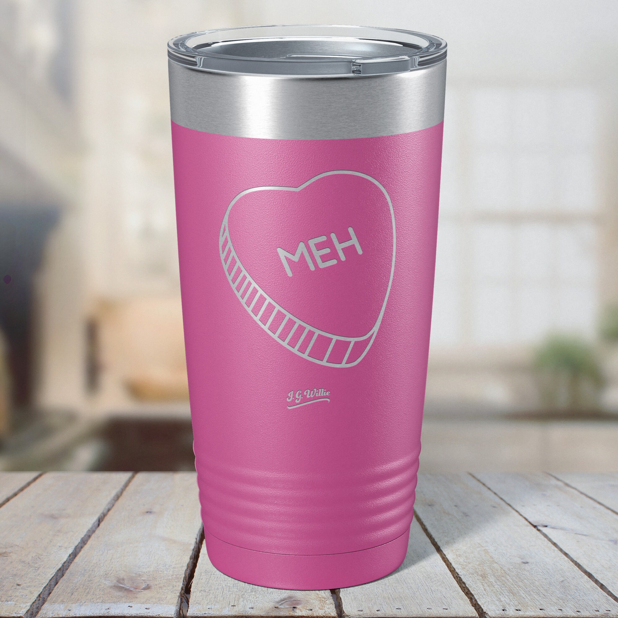 Meh Heart Candy - Laser Etched Insulated Stainless Steel Tumbler - 12 ...