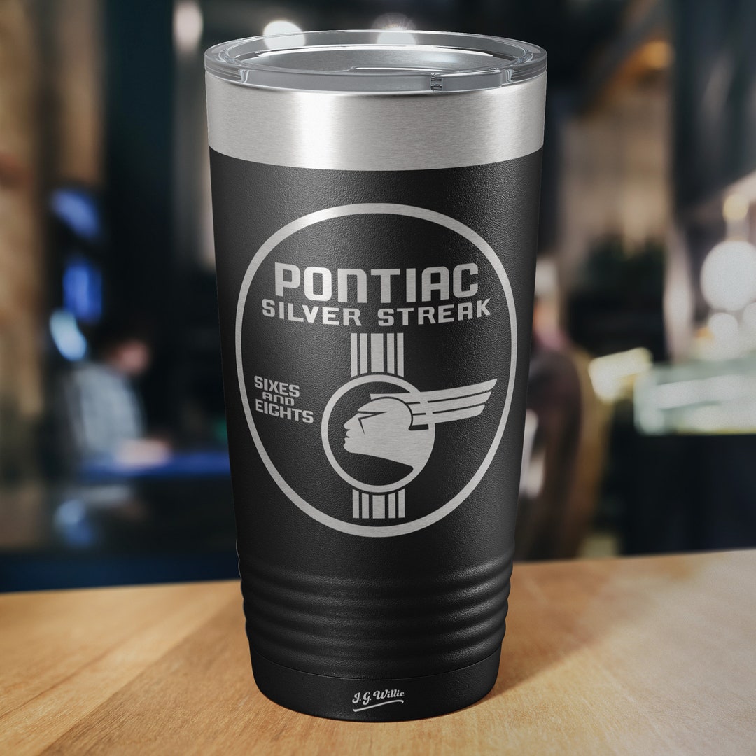 Vintage Pontiac Silver Streak Logo - Laser Etched Insulated Stainless ...