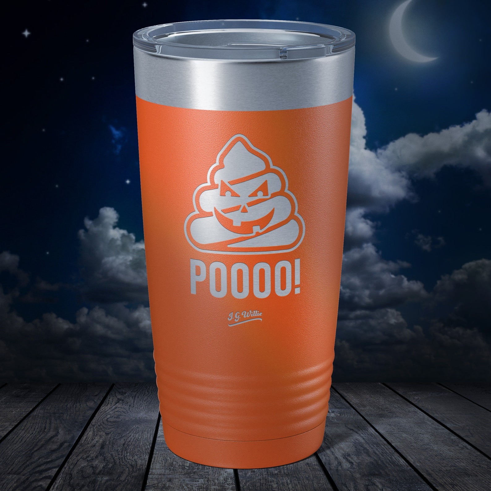Halloween Poop Emoji Jack-o-lantern Laser Etched Insulated - Etsy