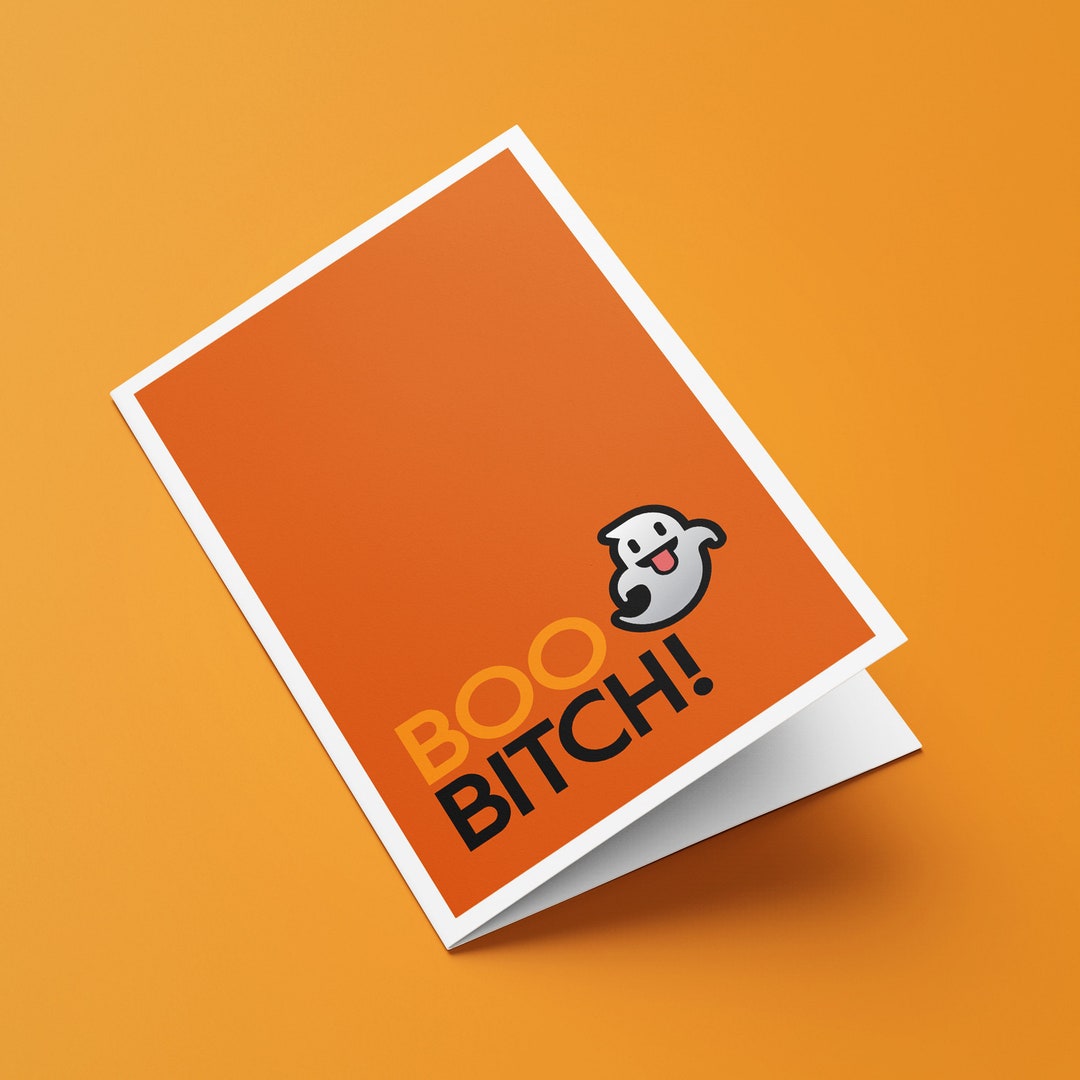 BOO BITCH Custom Designed Halloween Greeting Card - Etsy