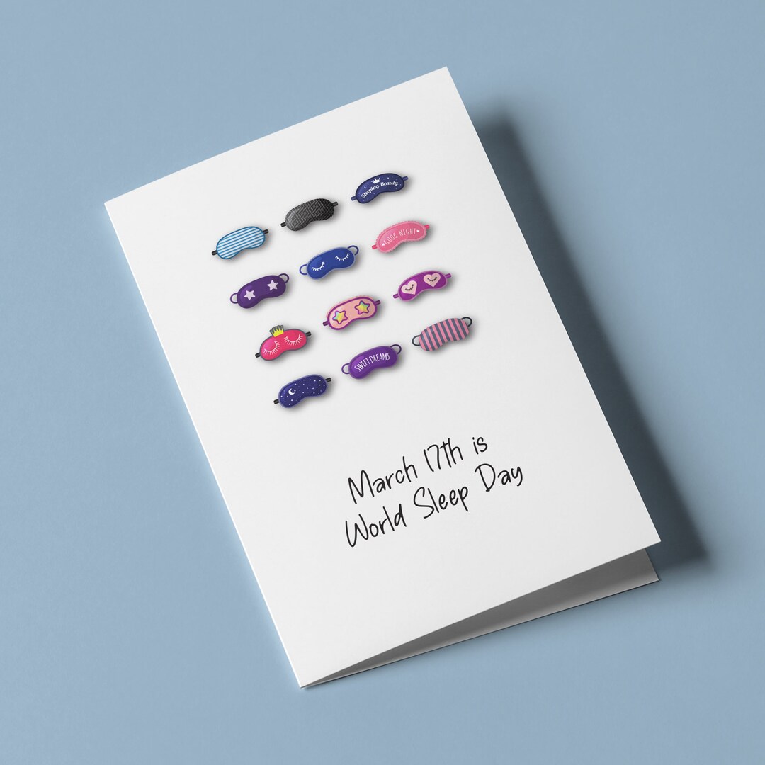 March 17th is World Sleep Day. Humorous Odd Holiday Card - Etsy