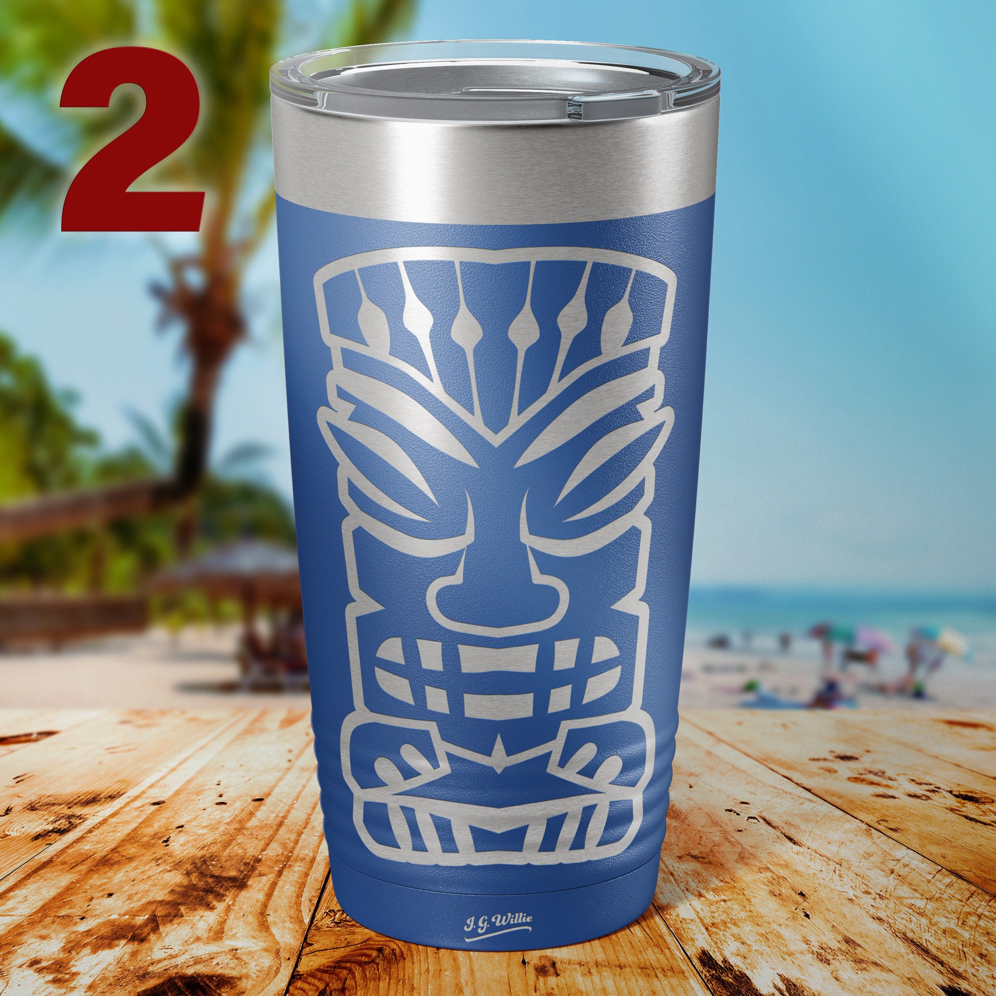 Tiki Bar Tiki Idols 20oz. Laser Etched Insulated Stainless Steel ...