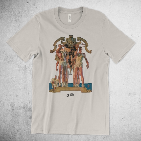 Rowing Crew Leyendecker Full Color DTG Premium Cotton Tee | Etsy