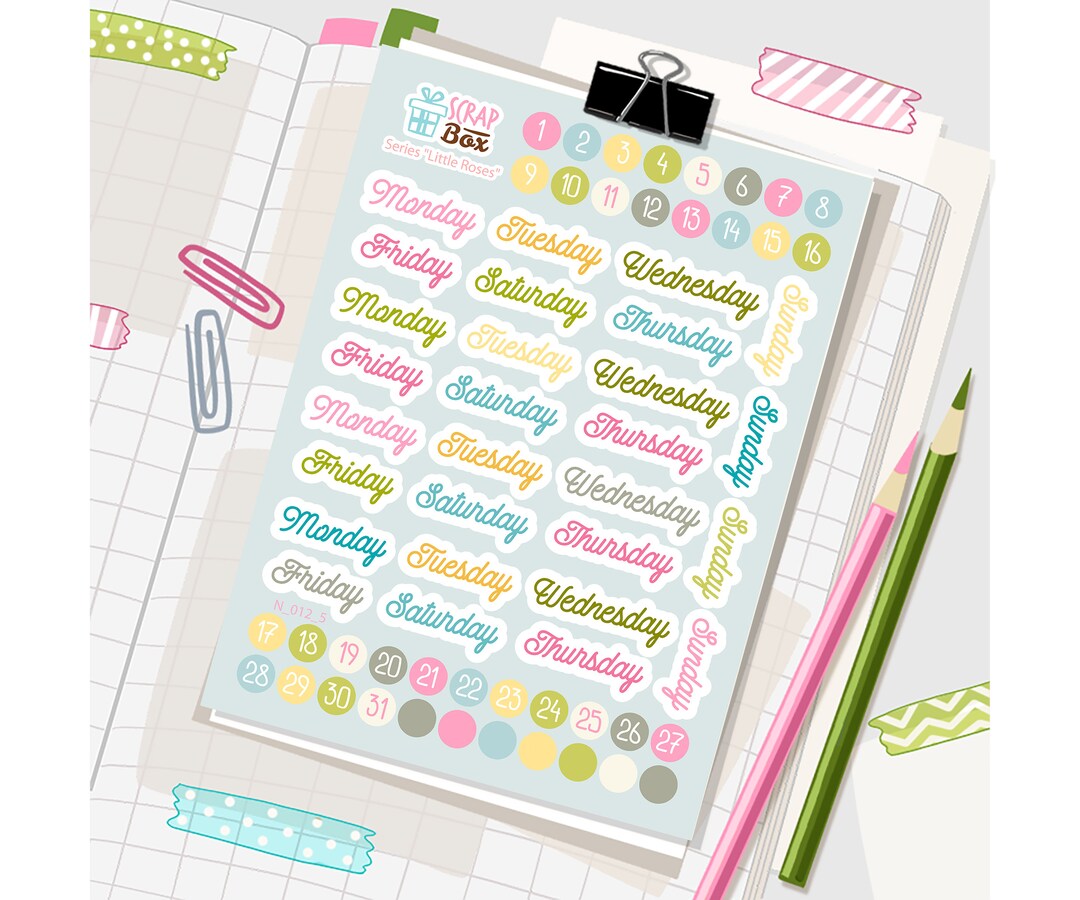 Set of Stickers N_012_5 Bullet Journal Stickers, Planner Stickers ...
