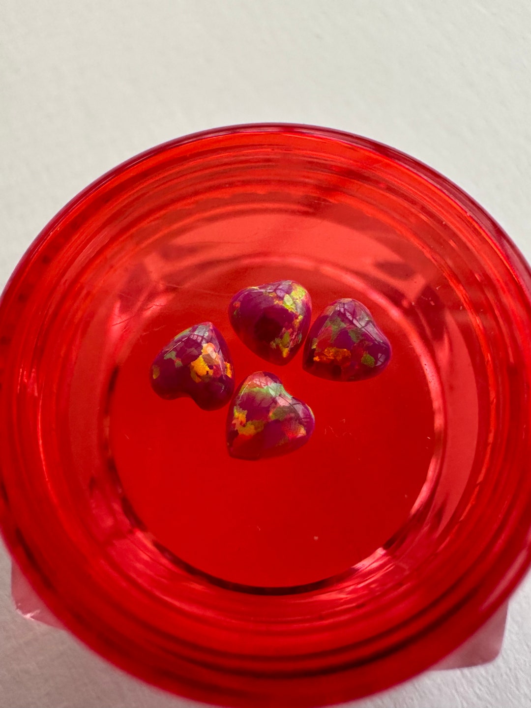 4pcs Opal Tooth Gem Opal ® Lead Free 4mm Shine Heart Non Hotfix Designs ...