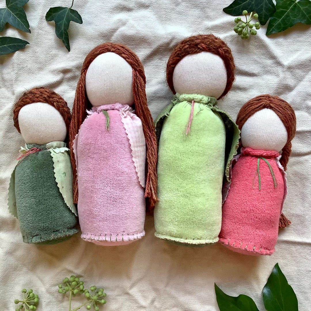 Waldorf Standing Puppets. Tabletop Puppet Family. Storytelling Dolls ...