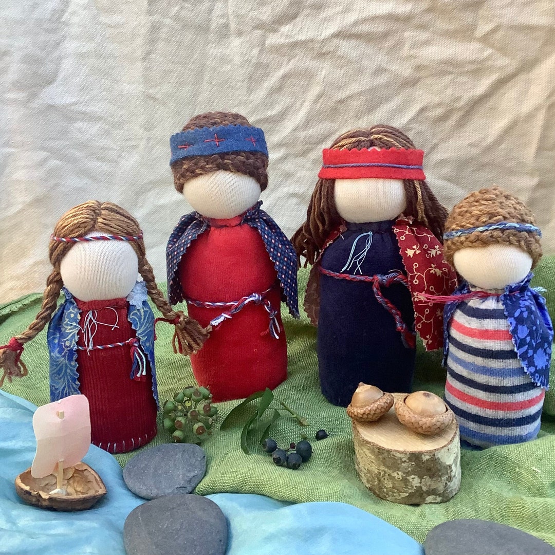 Waldorf Storytelling Dolls Puppets. Miniature Doll Family. - Etsy