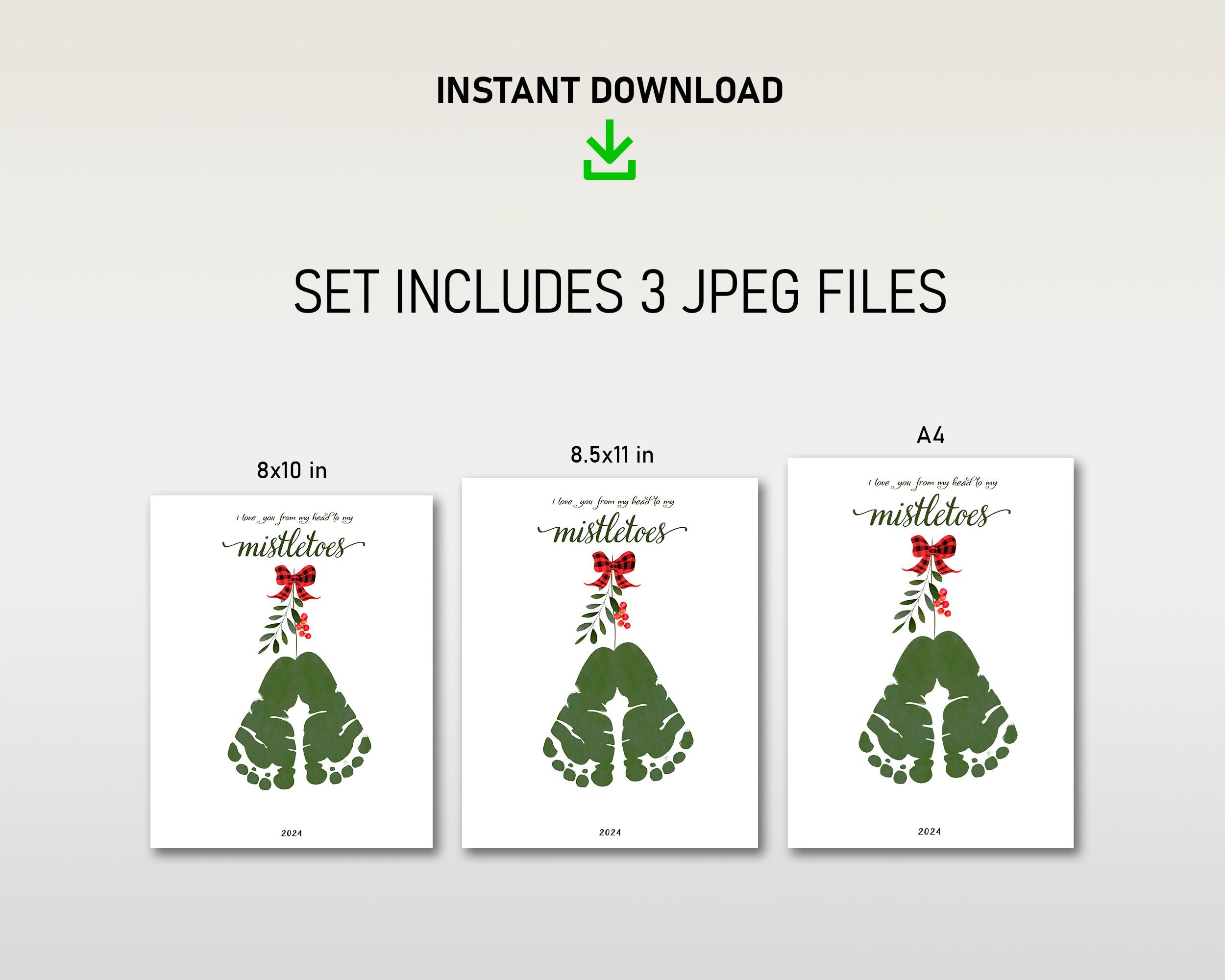 Mistletoes Christmas Footprint, Baby Footprint Keepsake, Mistletoes ...