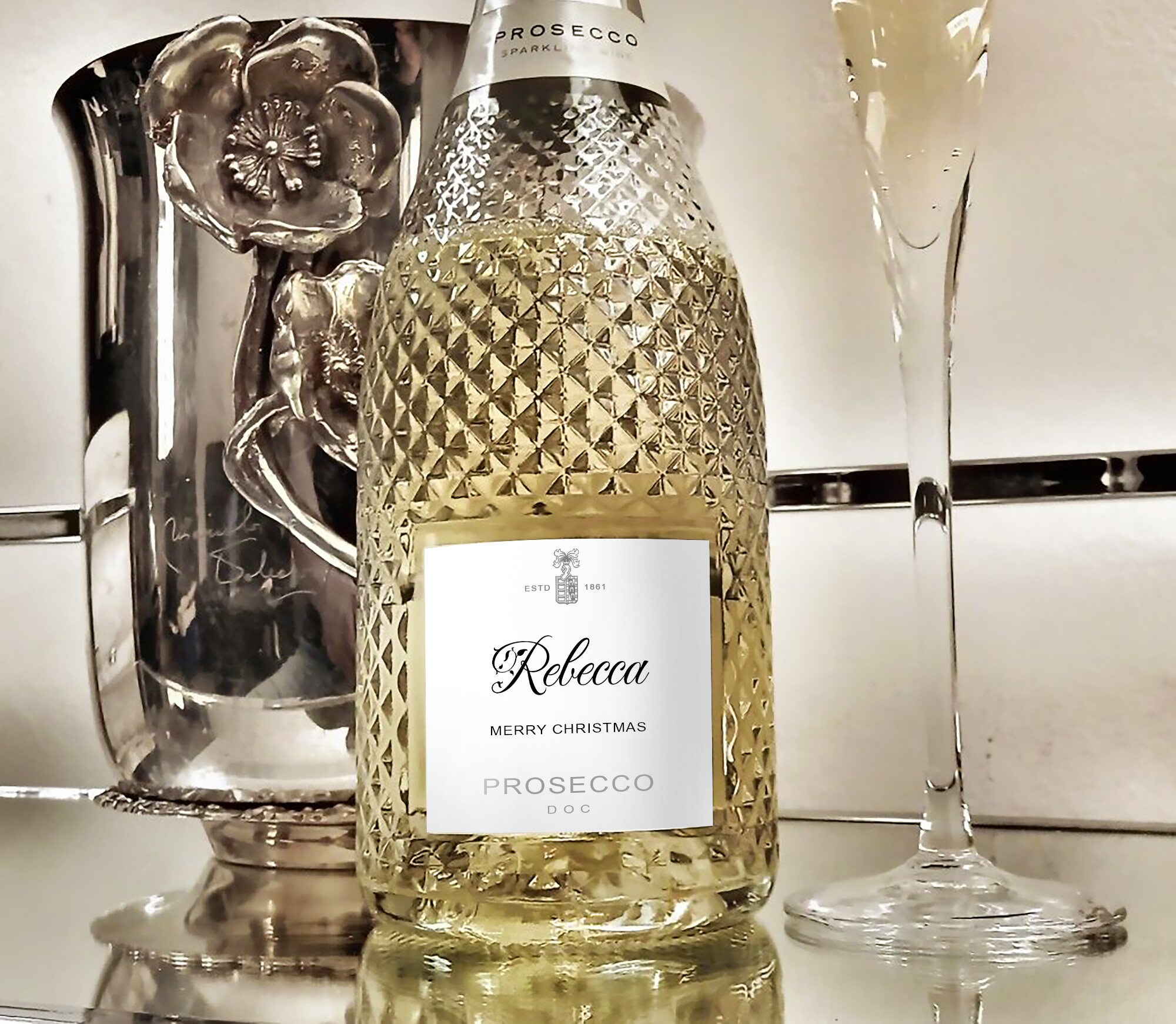 Custom Prosecco Champagne Label, Personalized Sticker on Bottle, Custom ...