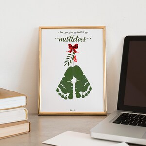 Mistletoes Christmas Footprint, Baby Footprint Keepsake, Mistletoes ...