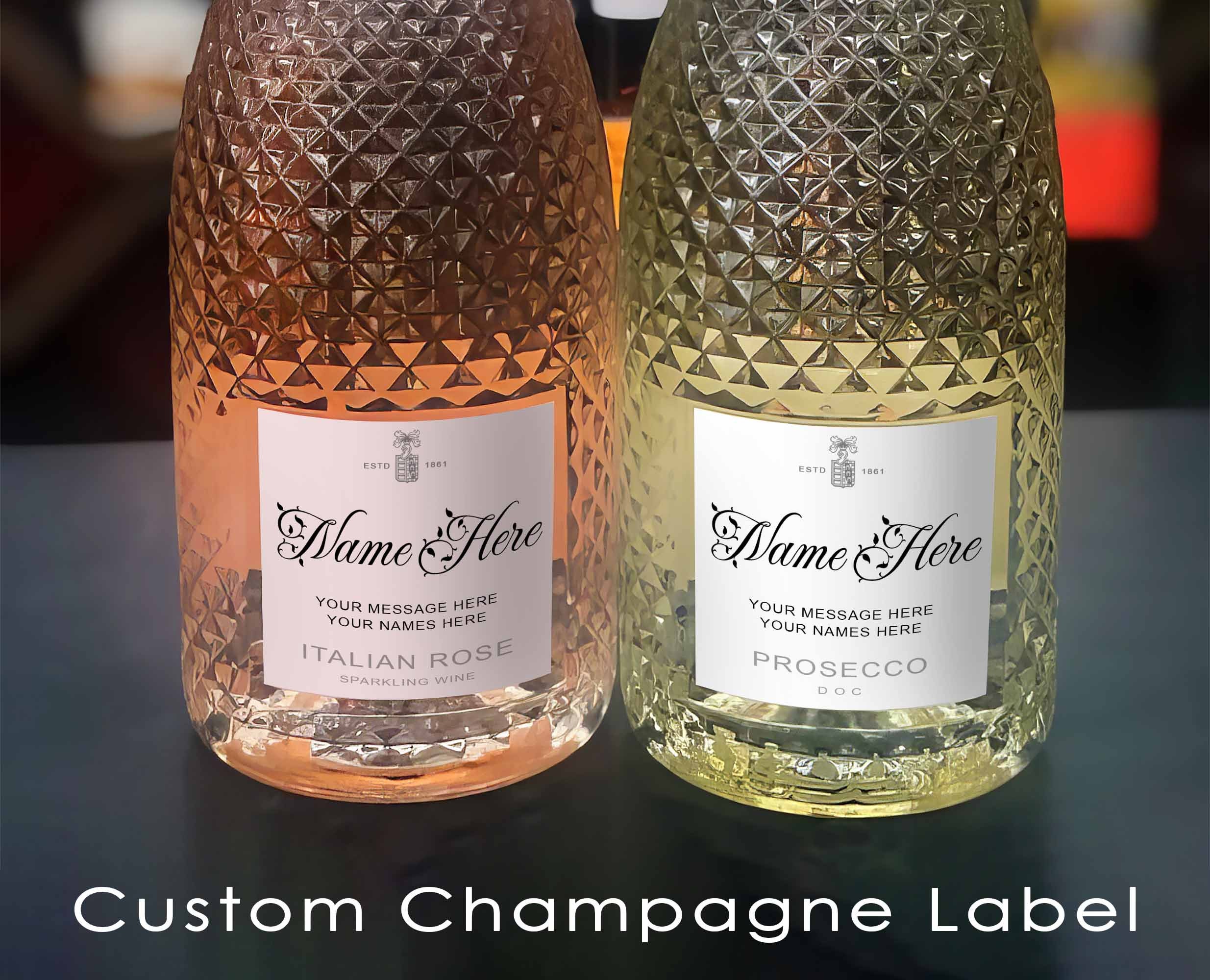 Custom Prosecco Champagne Label, Personalized Sticker on Bottle, Custom ...