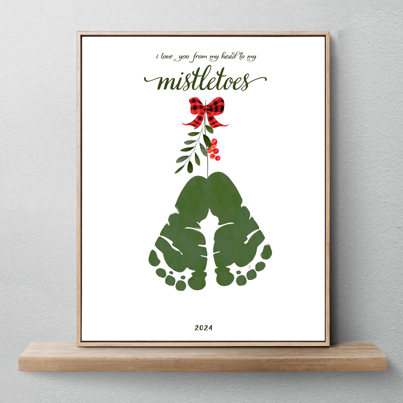 Mistletoes Christmas Footprint, Baby Footprint Keepsake, Mistletoes ...