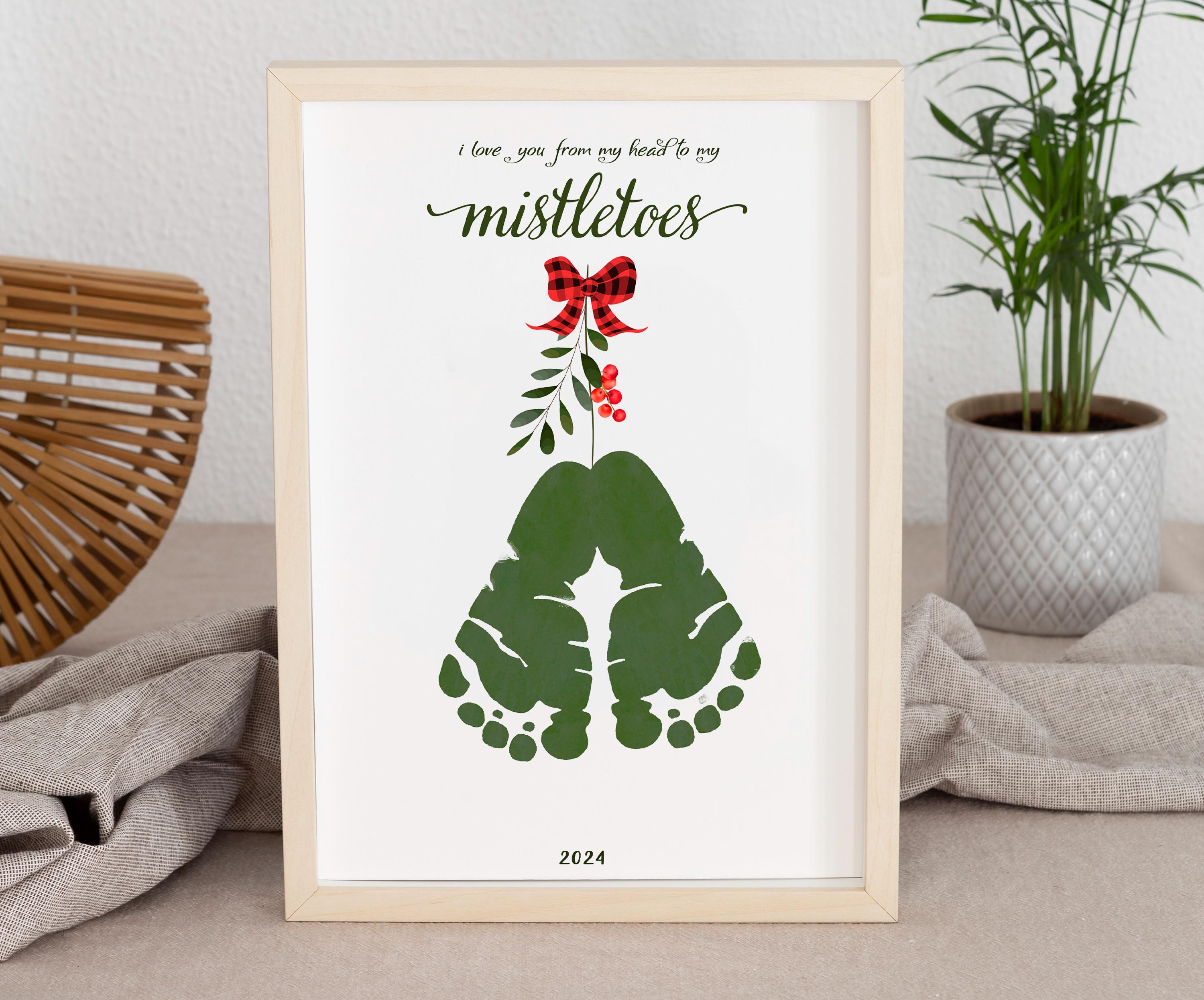 Mistletoes Christmas Footprint, Baby Footprint Keepsake, Mistletoes ...