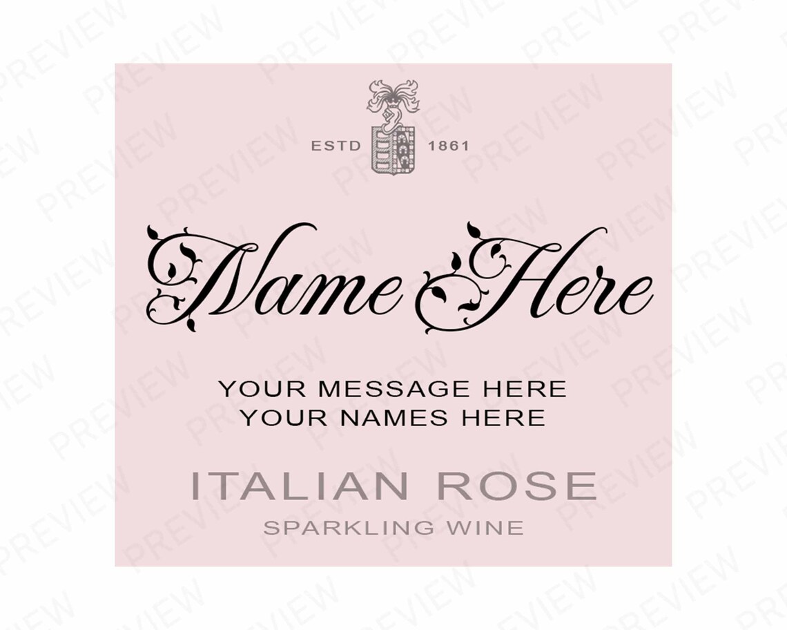 Custom Prosecco Champagne Label, Personalized Sticker on Bottle, Custom ...