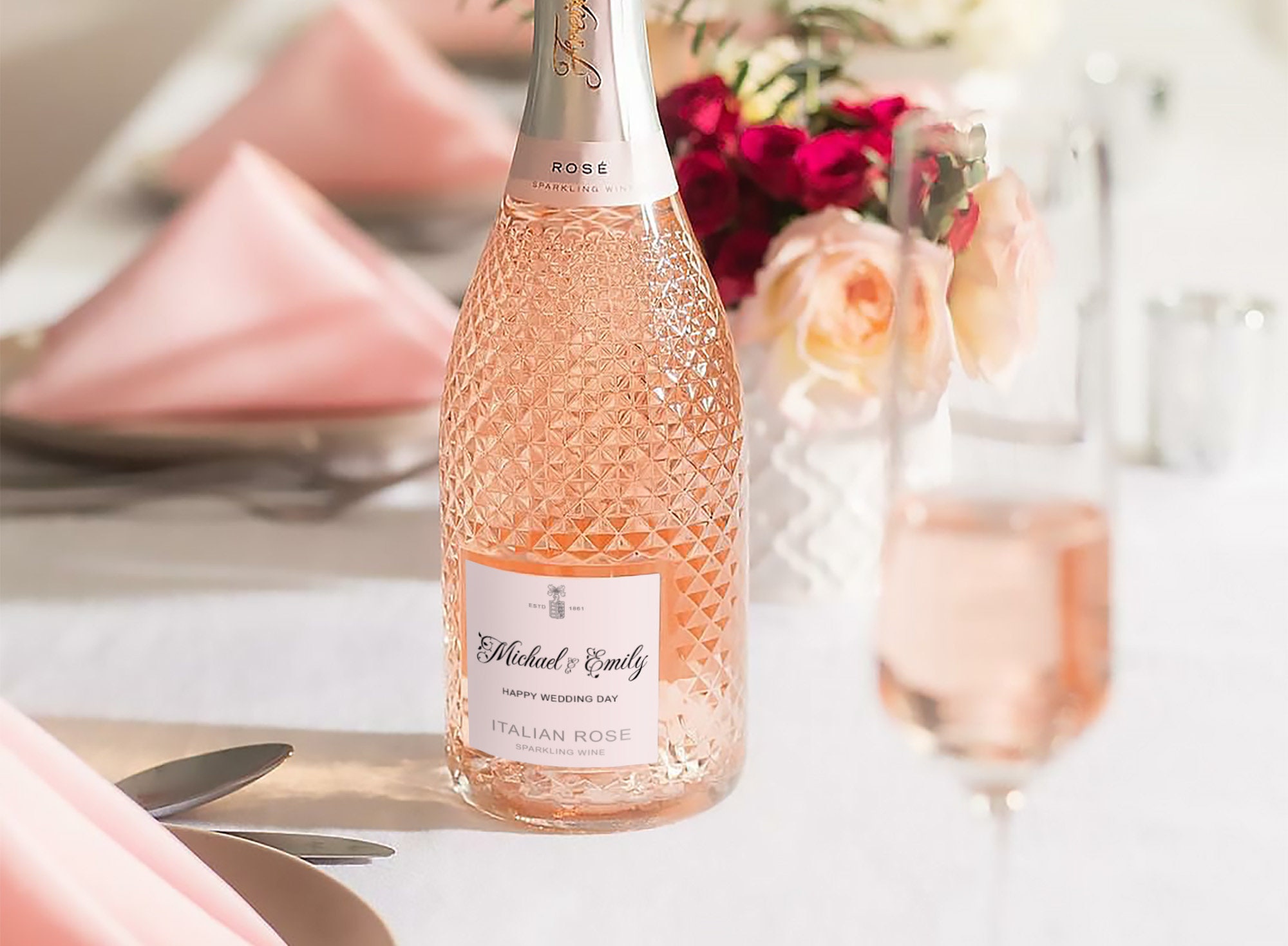 Custom Prosecco Champagne Label, Personalized Sticker on Bottle, Custom ...