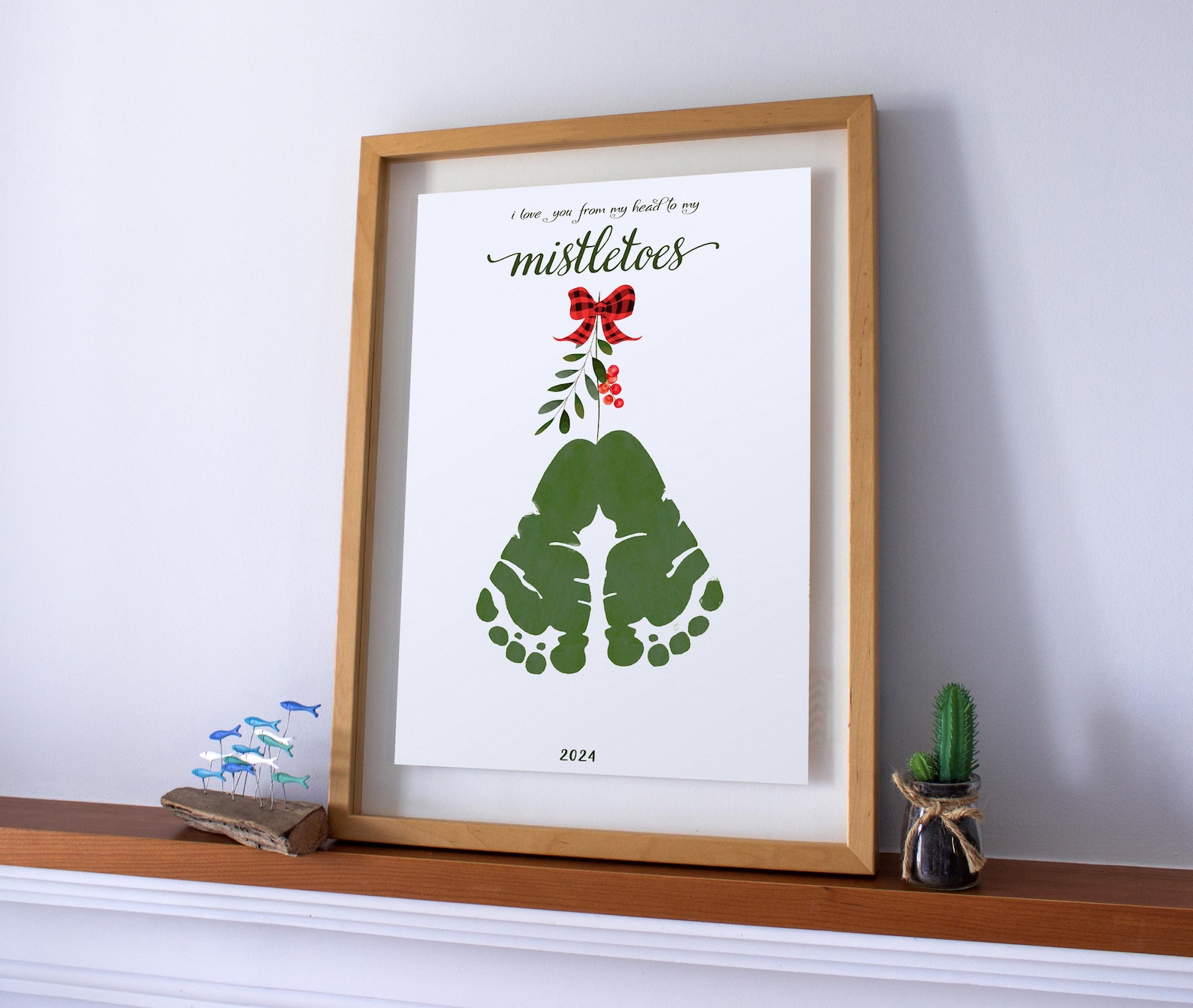 Mistletoes Christmas Footprint, Baby Footprint Keepsake, Mistletoes ...
