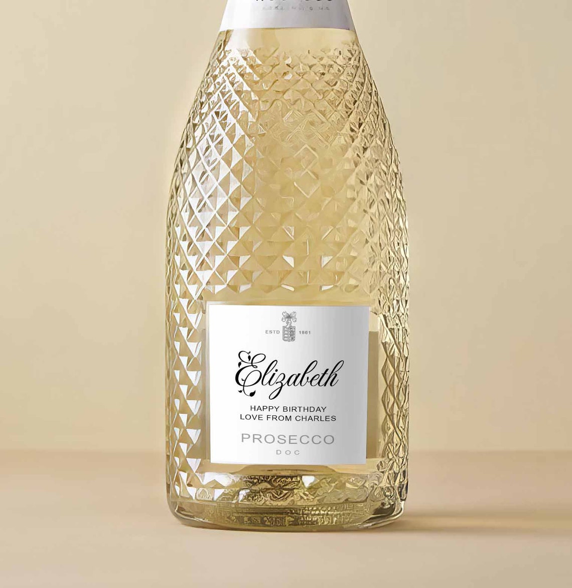 Custom Prosecco Champagne Label, Personalized Sticker on Bottle, Custom ...