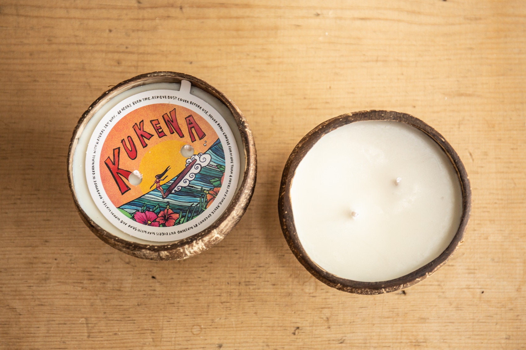 Flat Spell Coconut Bowl Candle Unscented Candle Natural - Etsy