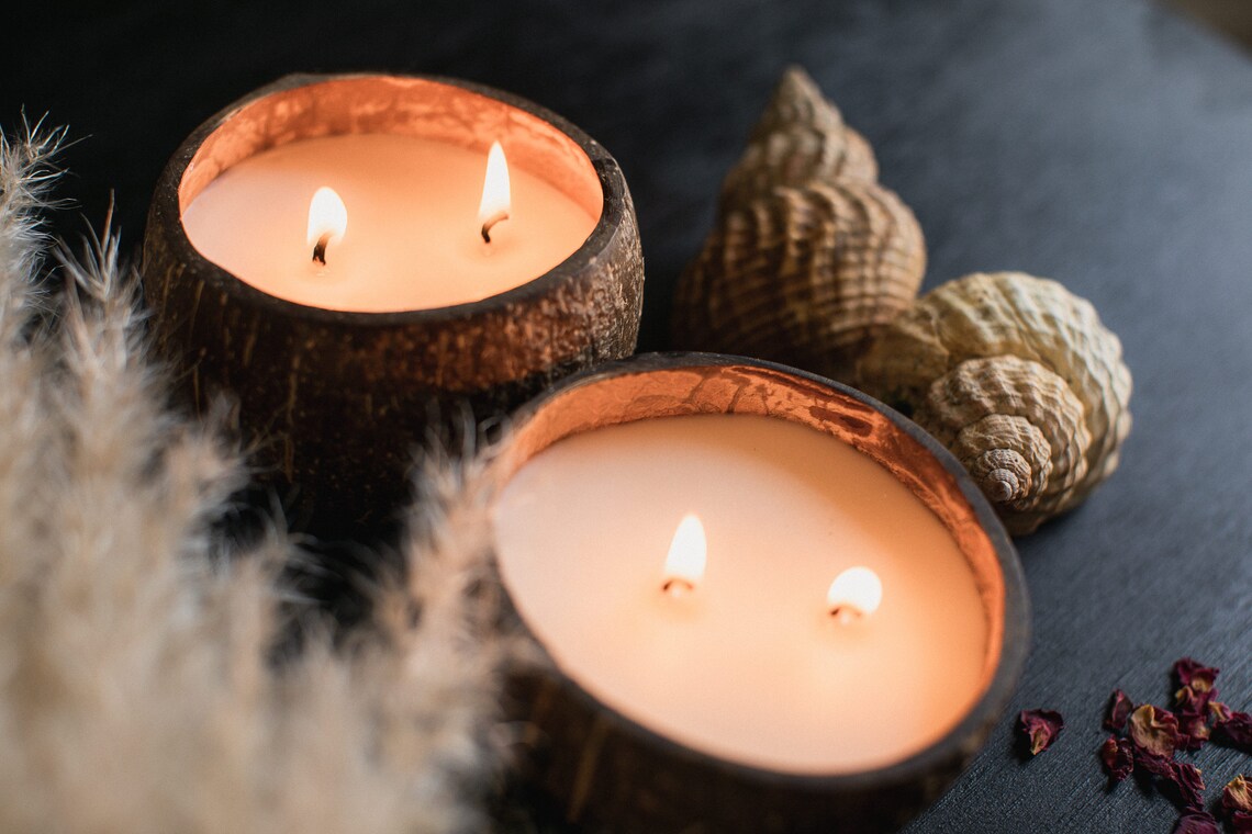 Flat Spell Coconut Bowl Candle Unscented Candle Natural - Etsy