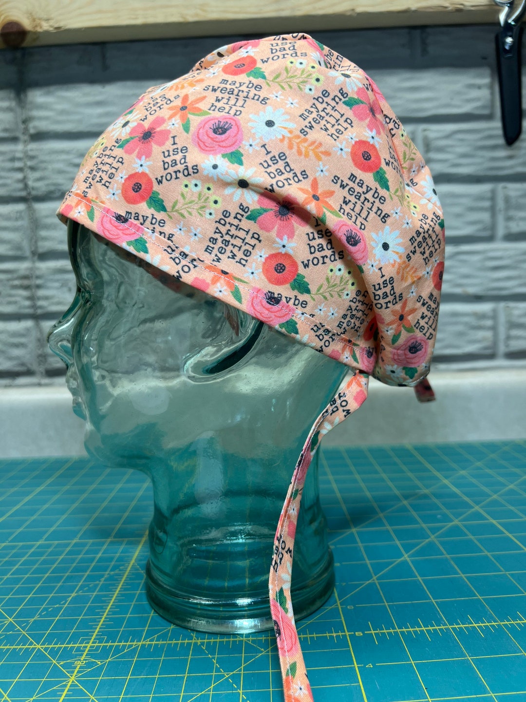 Scrub Cap With Ties Maybe Swearing Will Help - Etsy