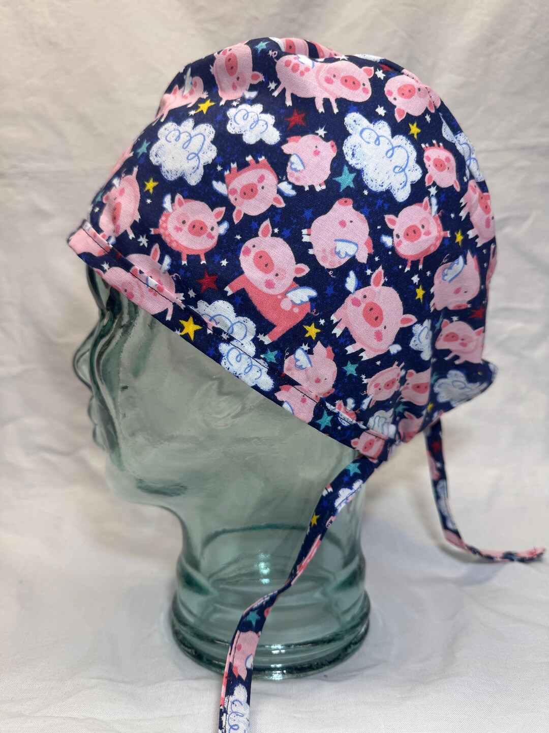 Scrub Cap With Ties - When Pigs Fly - Etsy