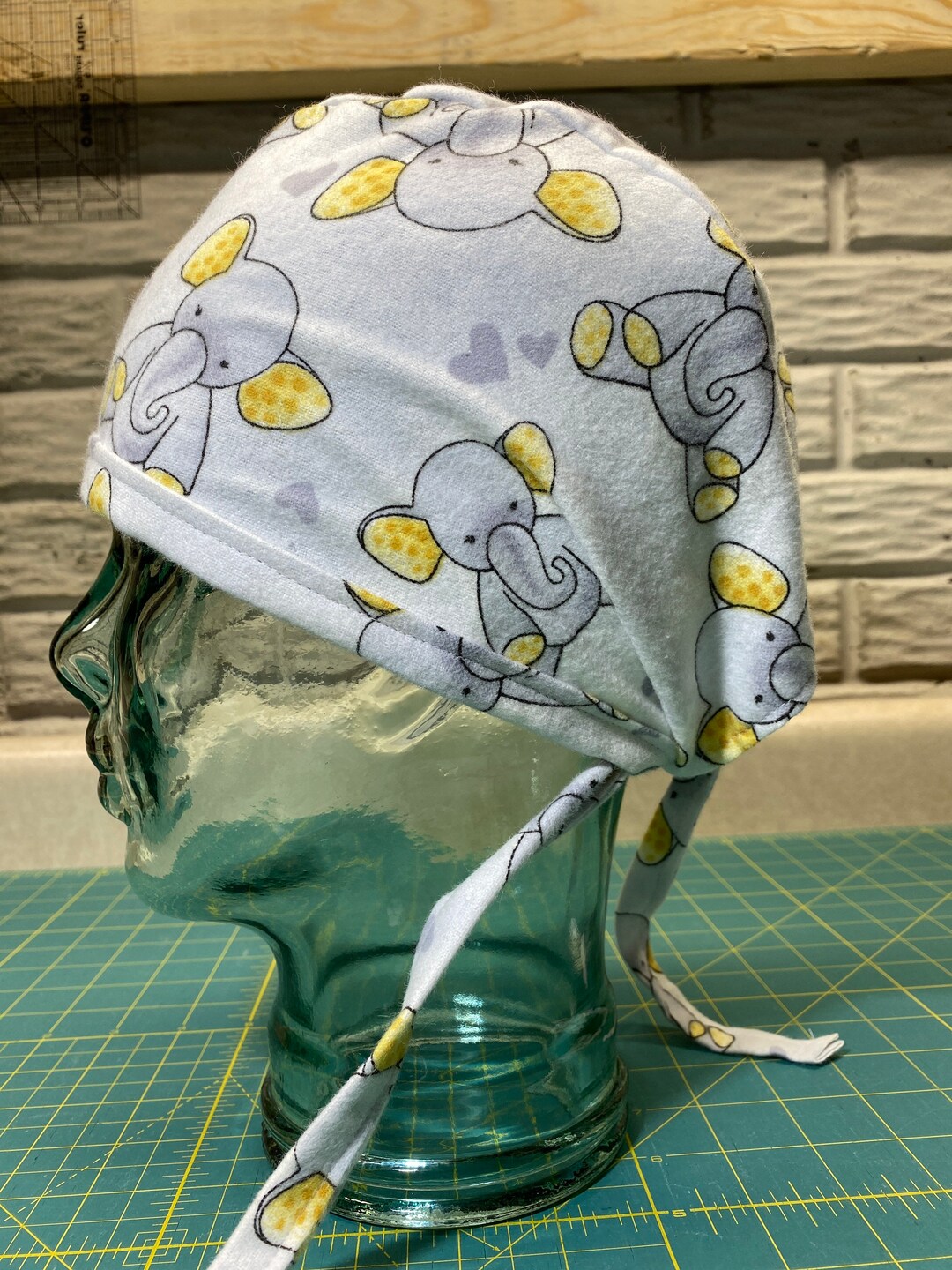 Scrub Cap With Ties - Elephant - Etsy