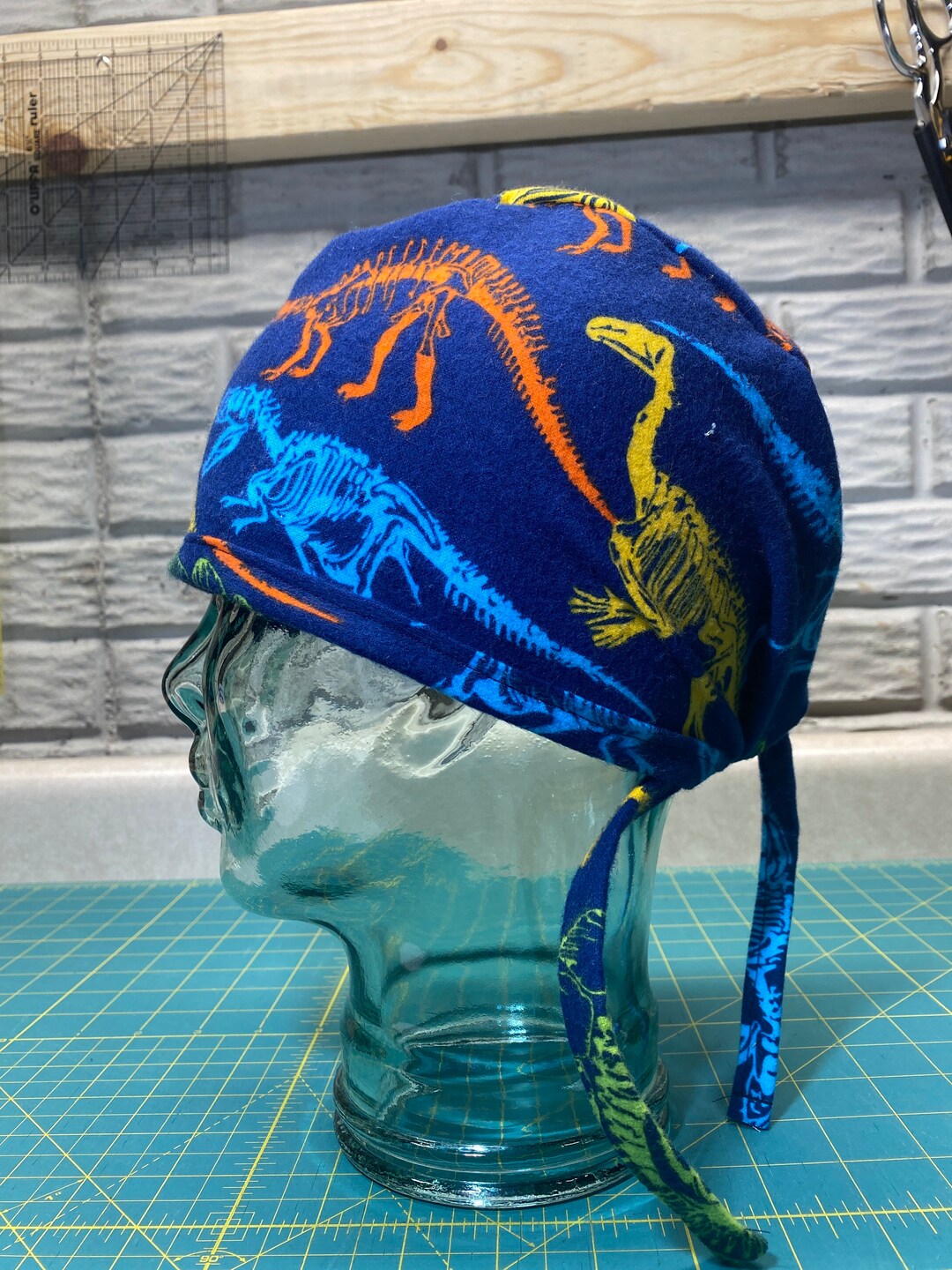 Scrub Cap With Ties - Dinosaur - Etsy