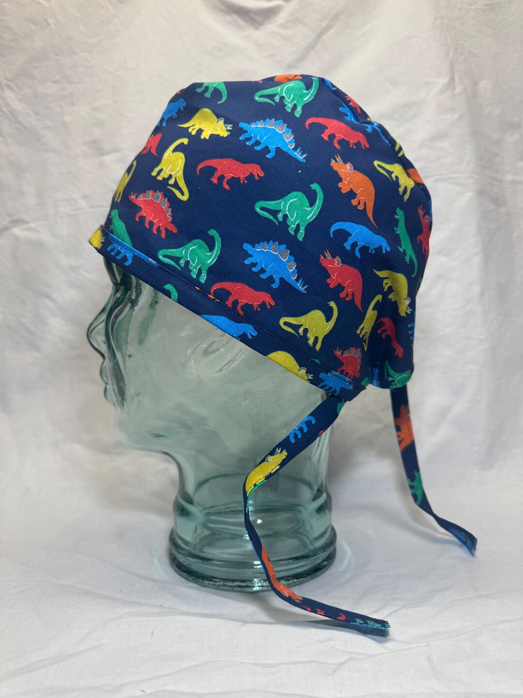 Scrub Cap With Ties - Dinosaur - Etsy