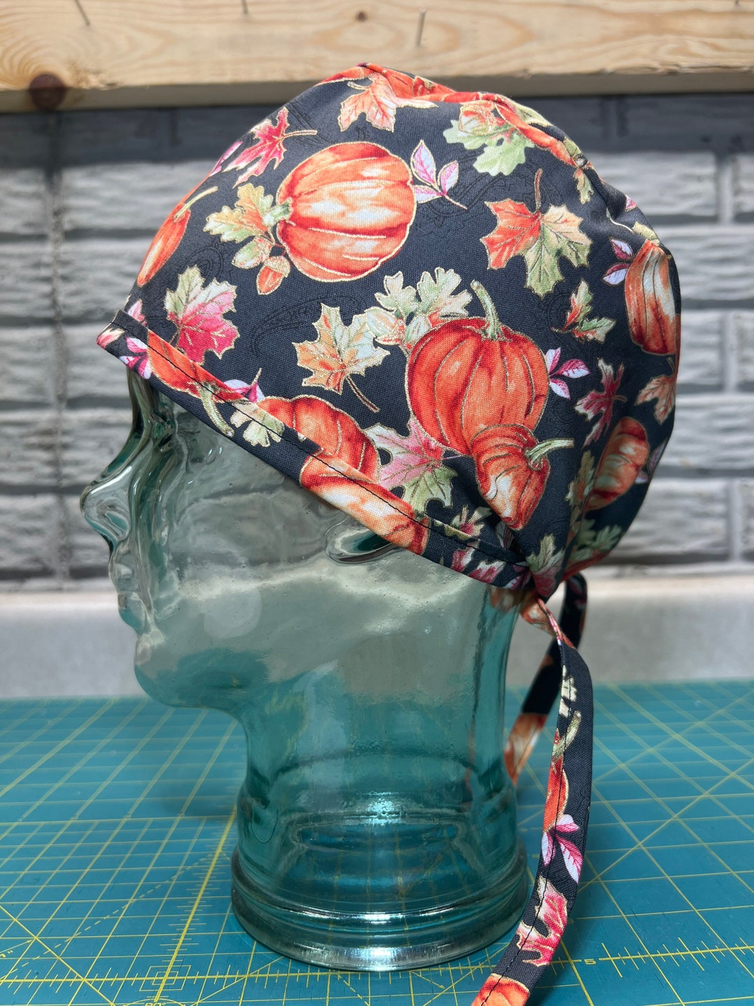 Scrub Cap With Ties - Fall Leaves - Etsy