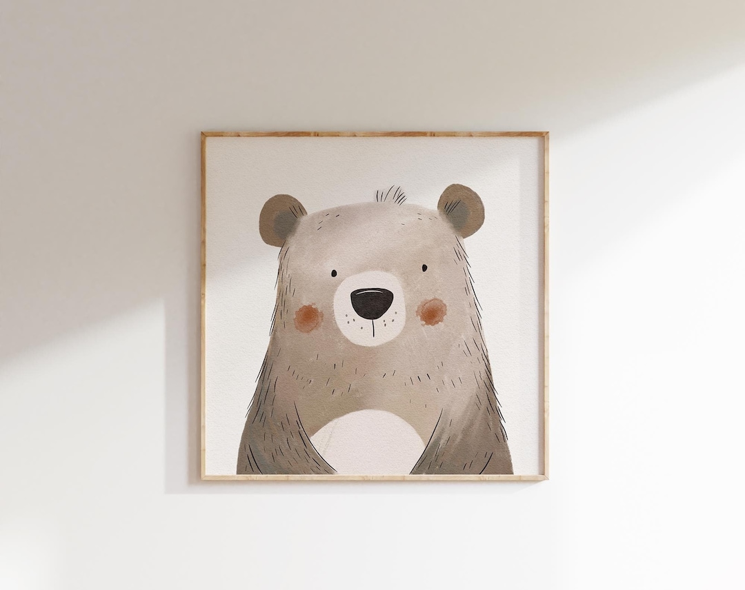 Cute Little Bear Wall Art| Bear Printable Art| Woodland Bear Print ...