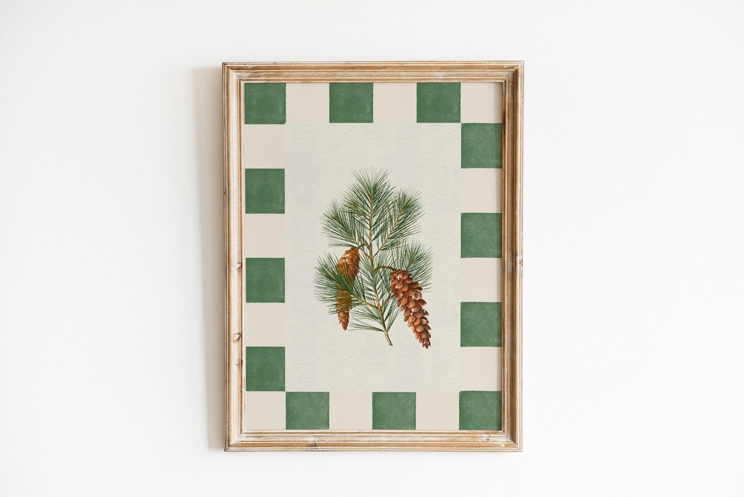 Vintage Conifer Cone Wall Print| Pine Tree Wall Print | Conifer Cone ...